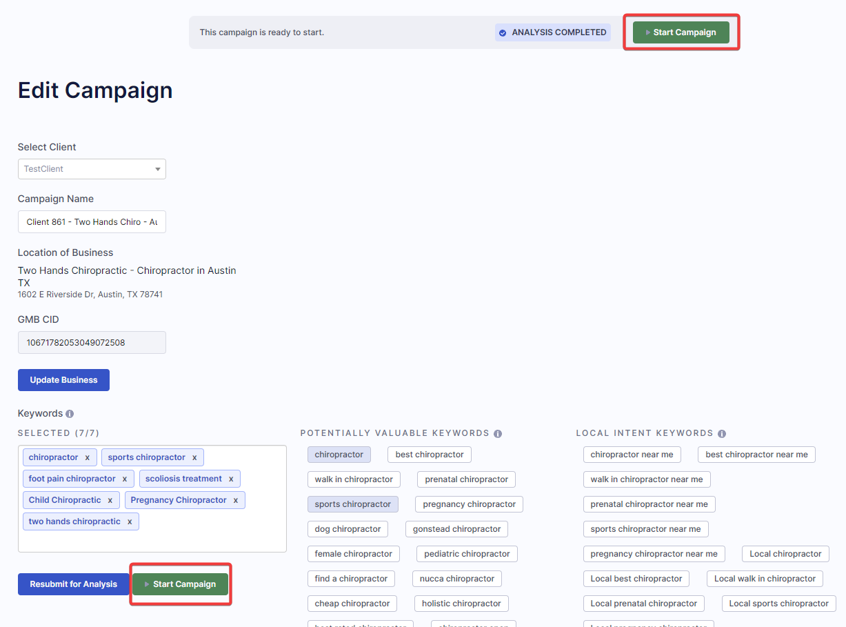 Starting the Campaign